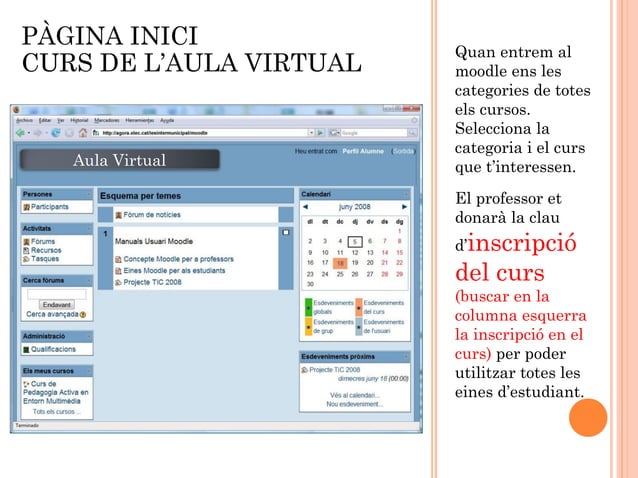 Manual Moodle Alumnat "Aula Virtual" | PPT