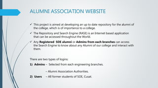 Alumni Association Website for CUSAT | PPT