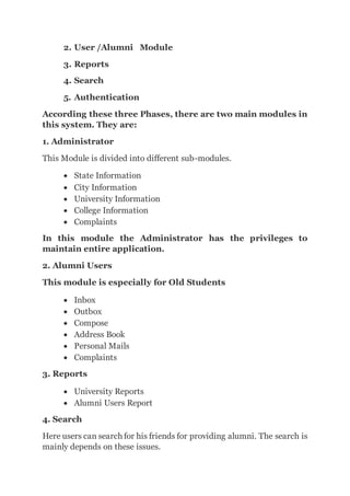 Alumni management system | DOCX