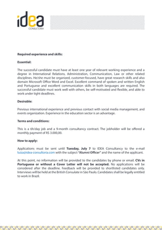 Alumni Officer Terms of Reference | PDF | Careers