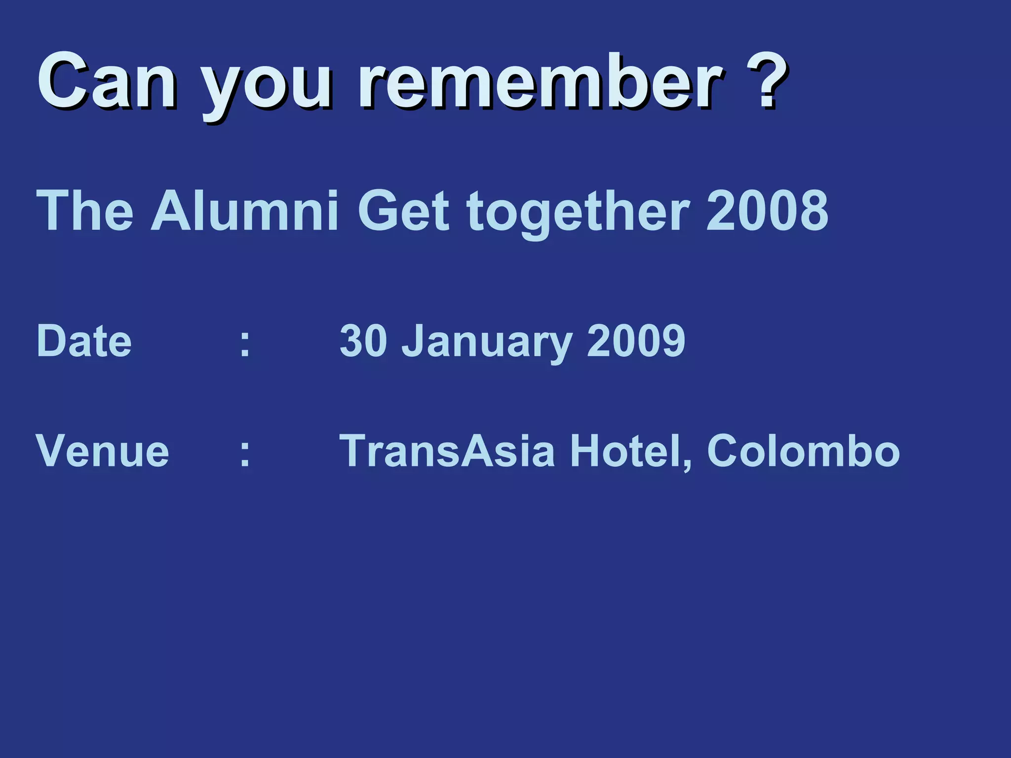 Alumni Presentation | PPT