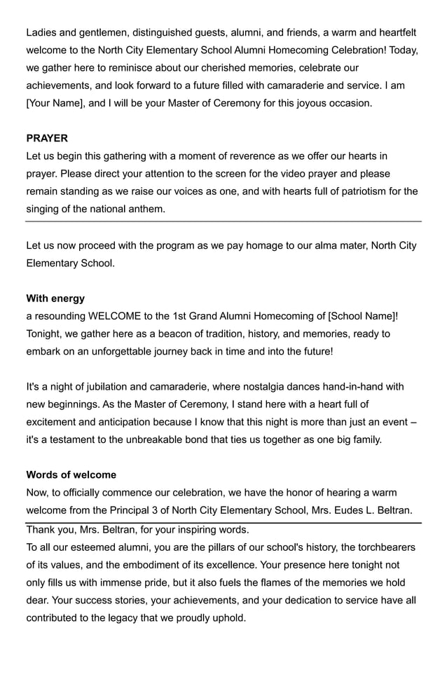 alumni script.docx | Summer Olympic Sports | Olympic Sports