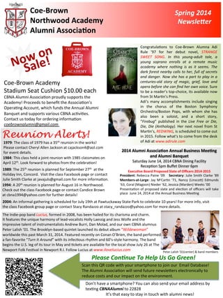 CBNA Alumni Association Newsletter Spring 2014 | PDF