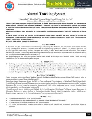 Alumni Tracking System | PDF