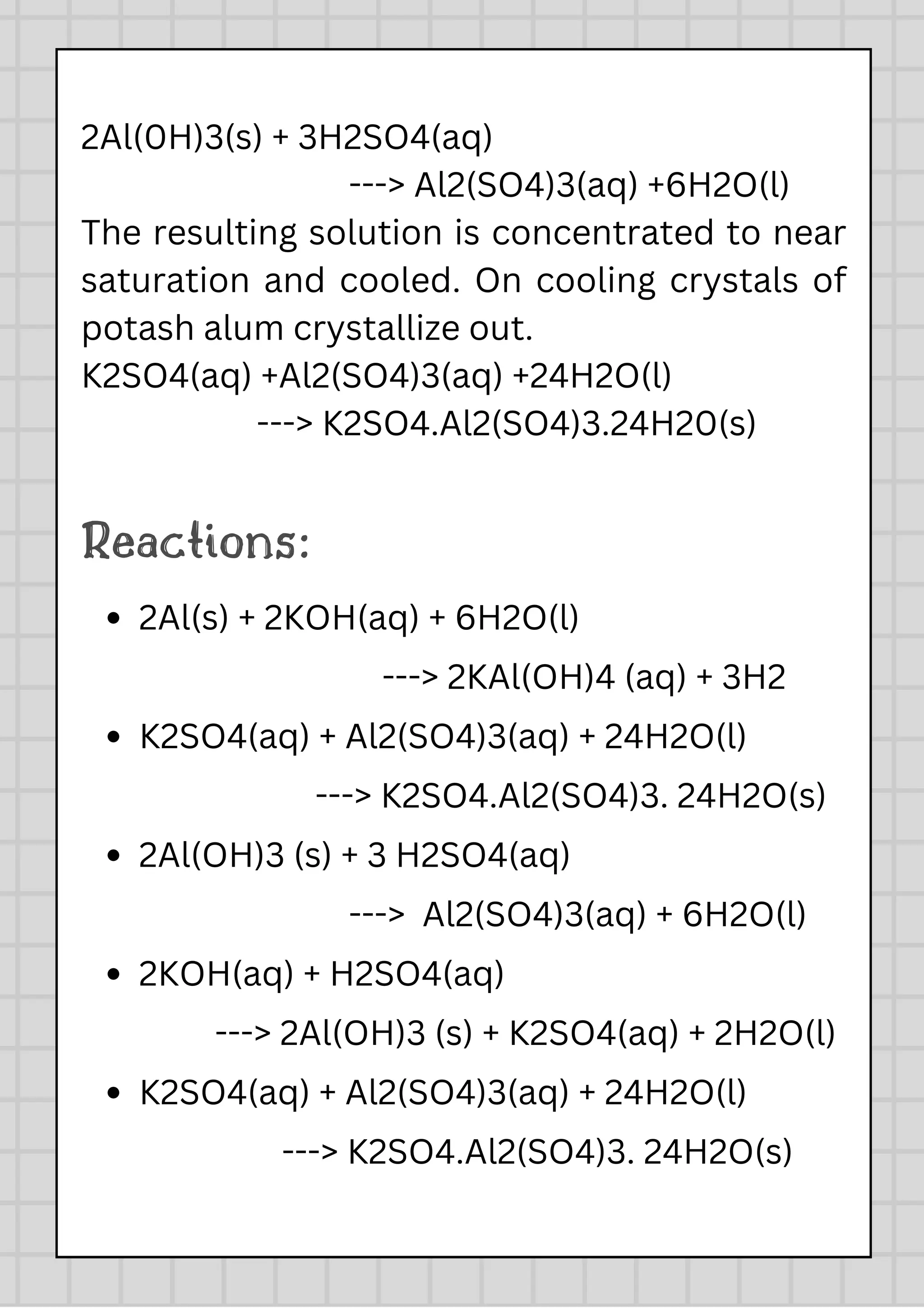 Preparation of Potash Alum from Scrap Aluminium. | PDF