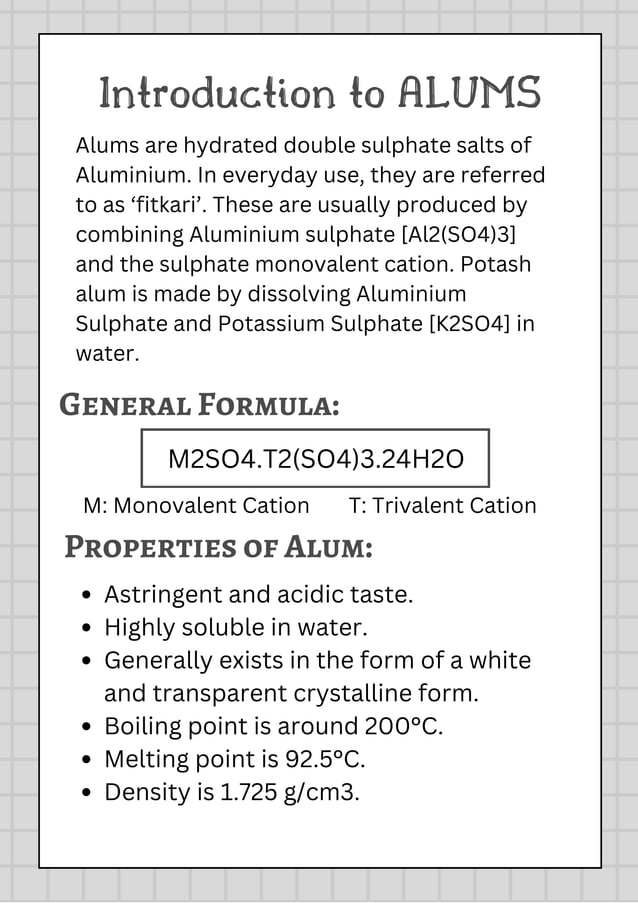 Preparation of Potash Alum from Scrap Aluminium. | PDF