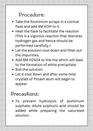 Preparation of Potash Alum from Scrap Aluminium. | PDF