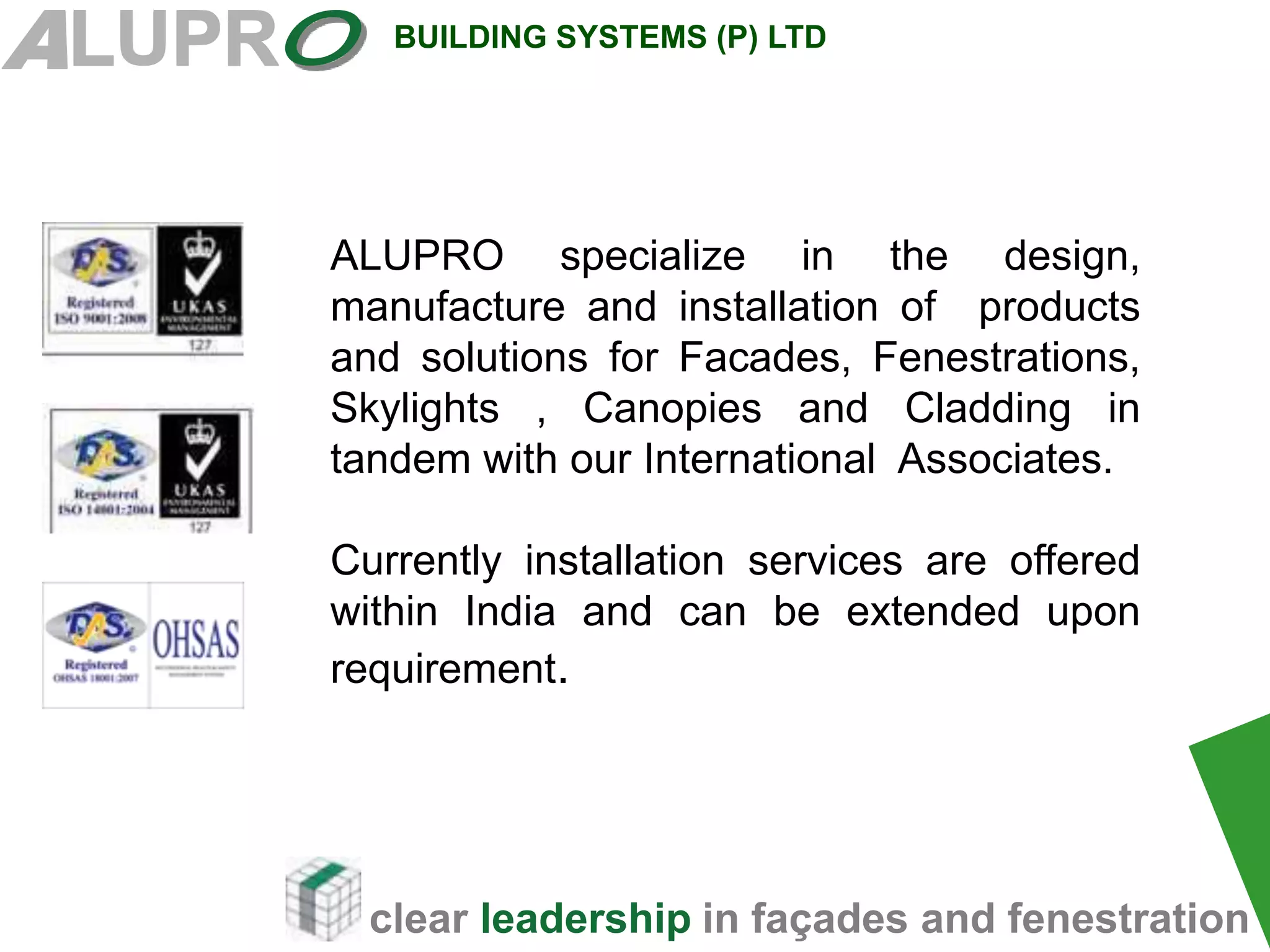 Alupro facade and fenestration presentation | PPTX