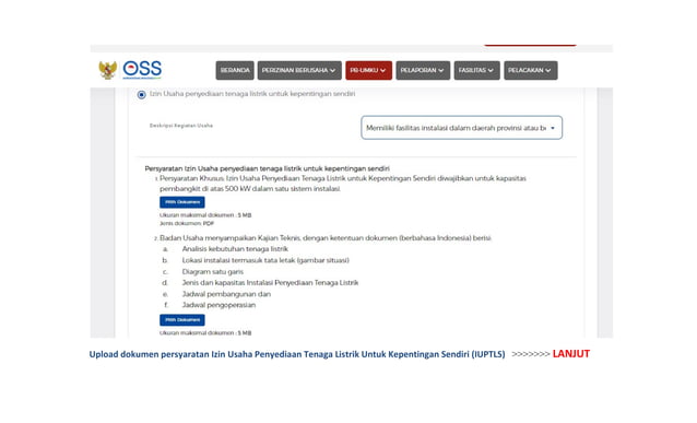 ALUR IUPTLS Izin Usaha Penyedia Tenaga Listrik untuk Kepentingan Sendiri DI OSS | PPT