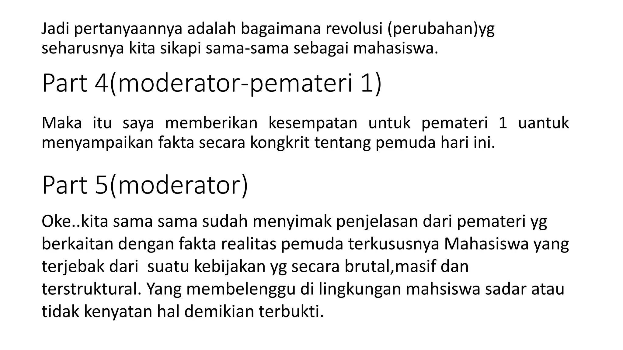 Alur kata2 moderator | PPTX