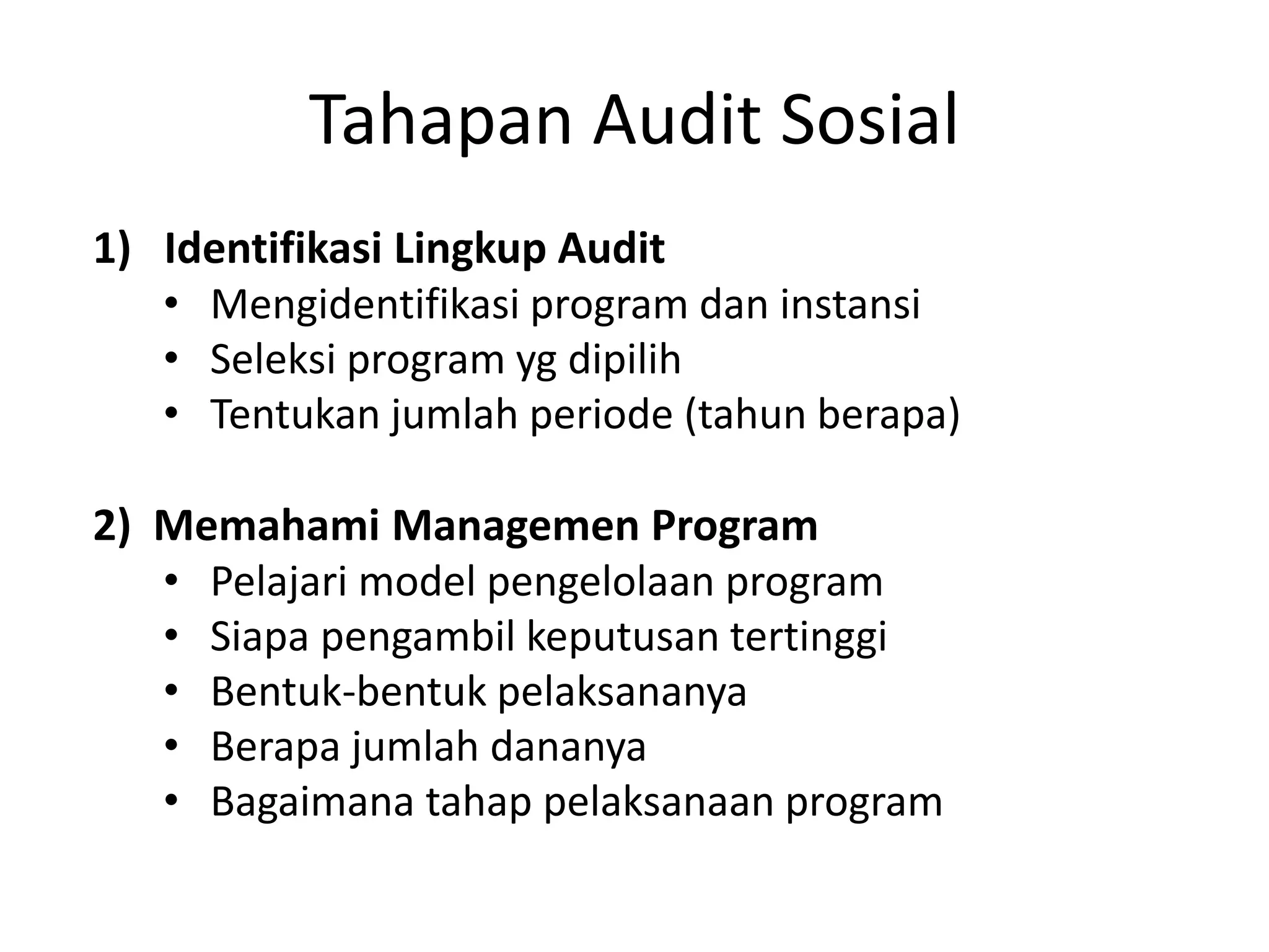 Alur dan Langkah Audit Sosial | PDF