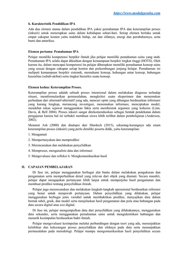 Alur Tujuan Pembelajaran (ATP) IPA Kelas 8 SMP Fase D | DOCX