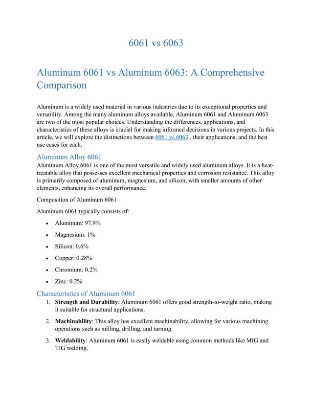 6061 vs 6063 | PDF
