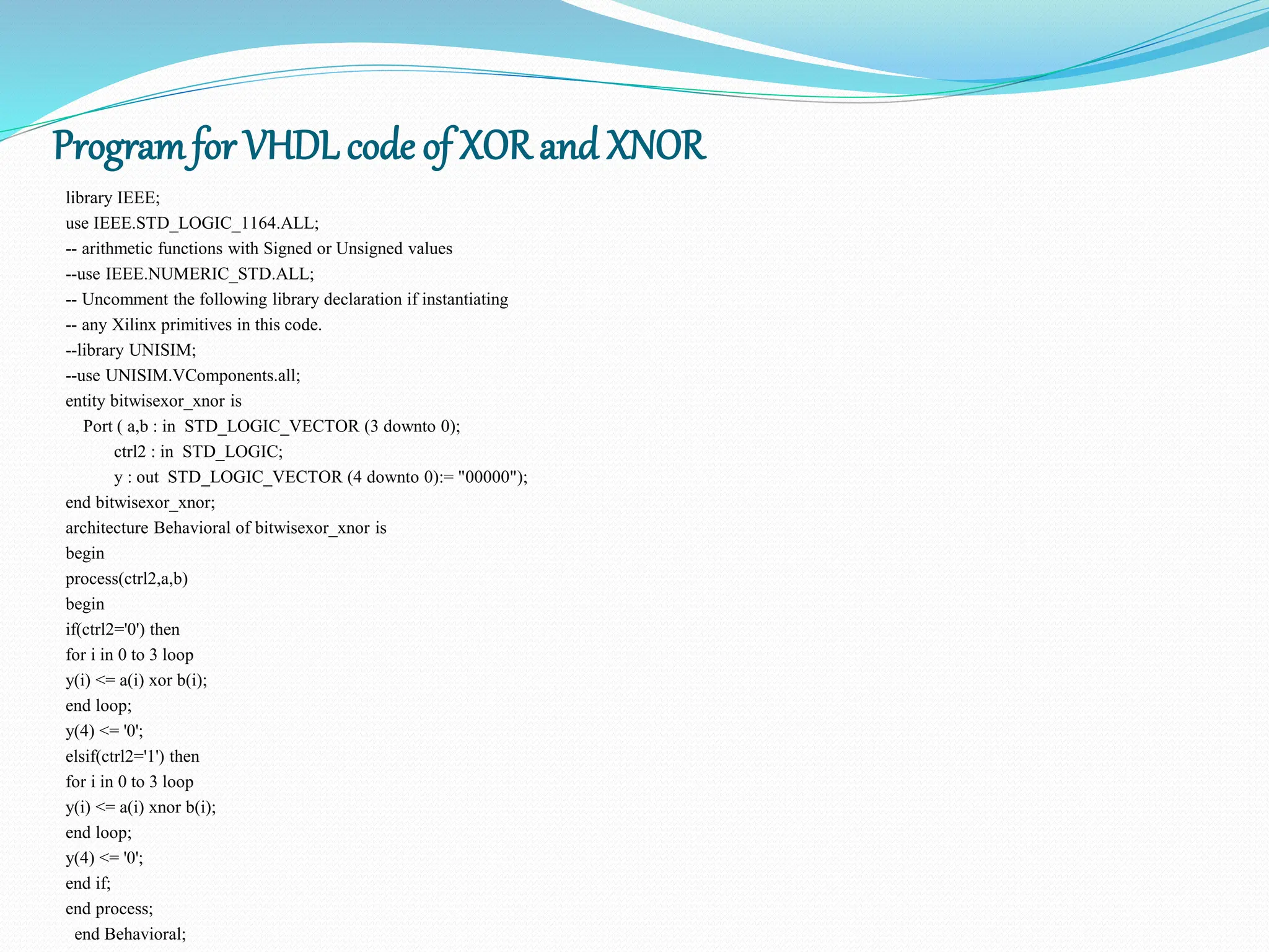 Arithmatic logic unit using VHDL (gates) | PPTX