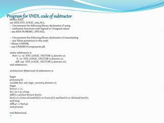 Arithmatic logic unit using VHDL (gates) | PPTX