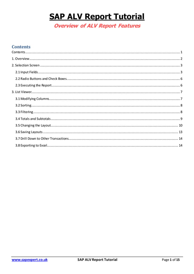 Alv report-tutorial-www.sapexpert.co .uk- | PDF