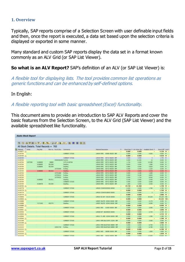Alv report-tutorial-www.sapexpert.co .uk- | PDF