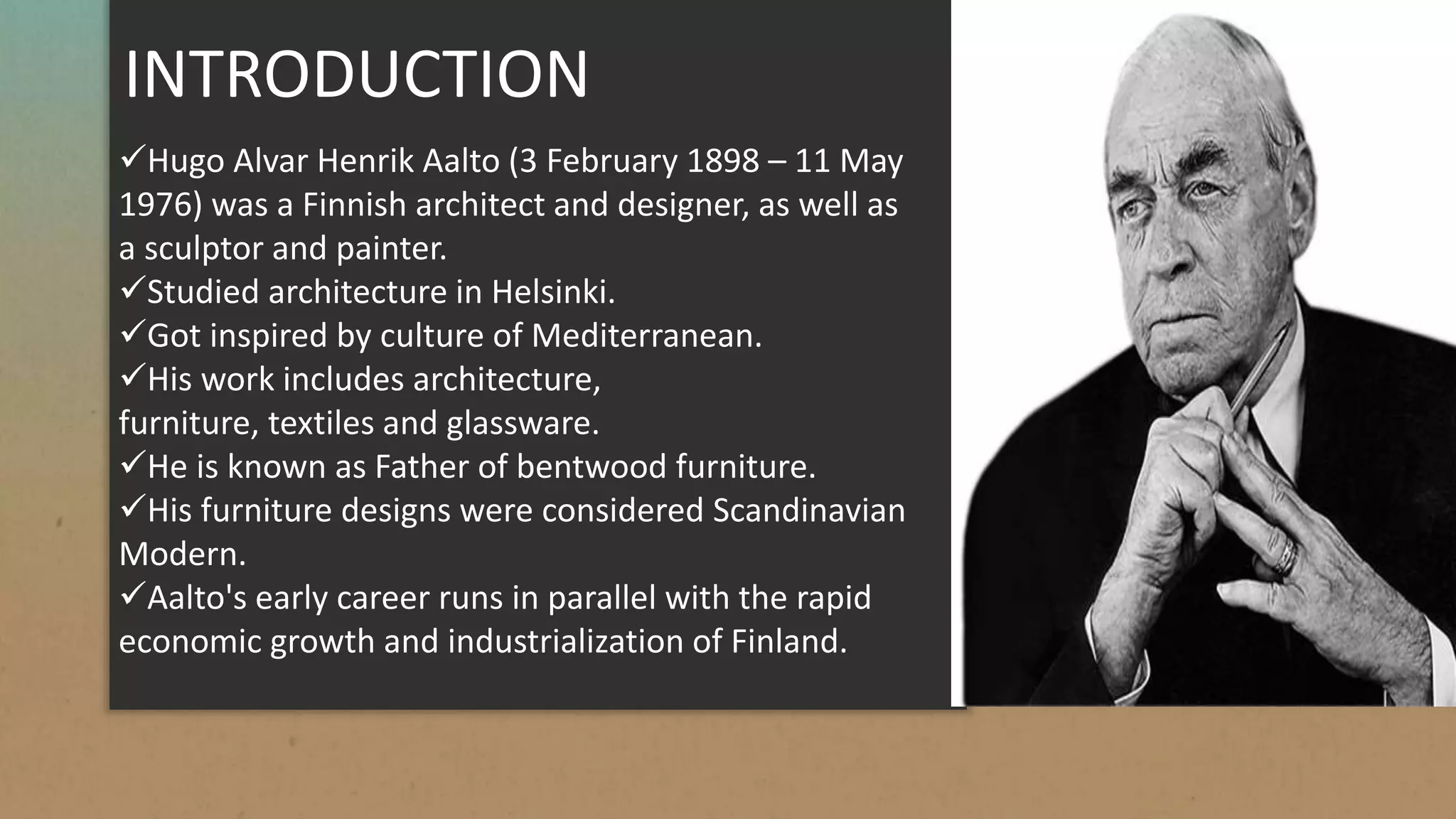 Alvar aalto and his famous works | PPTX