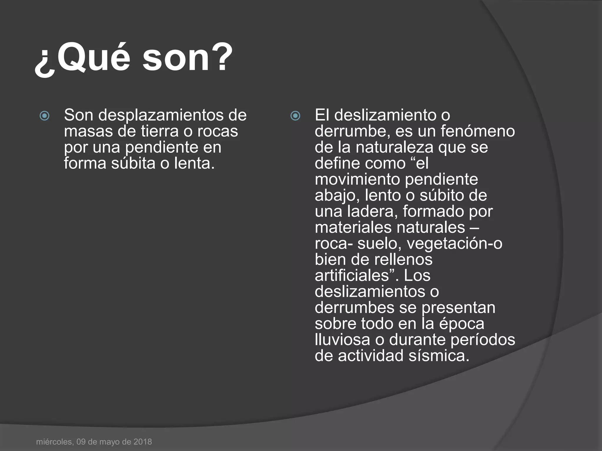 Tipos de deslizamientos | PPTX