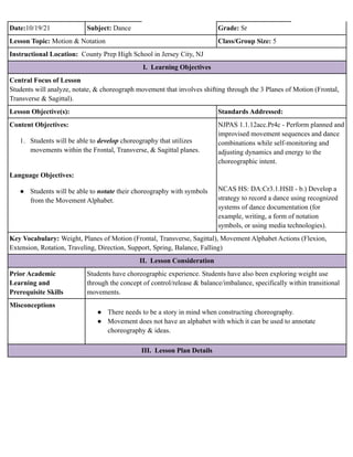 Motion & Notation Across Planes | PDF