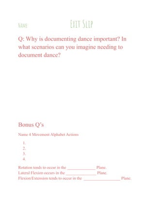 Motion & Notation Across Planes | PDF