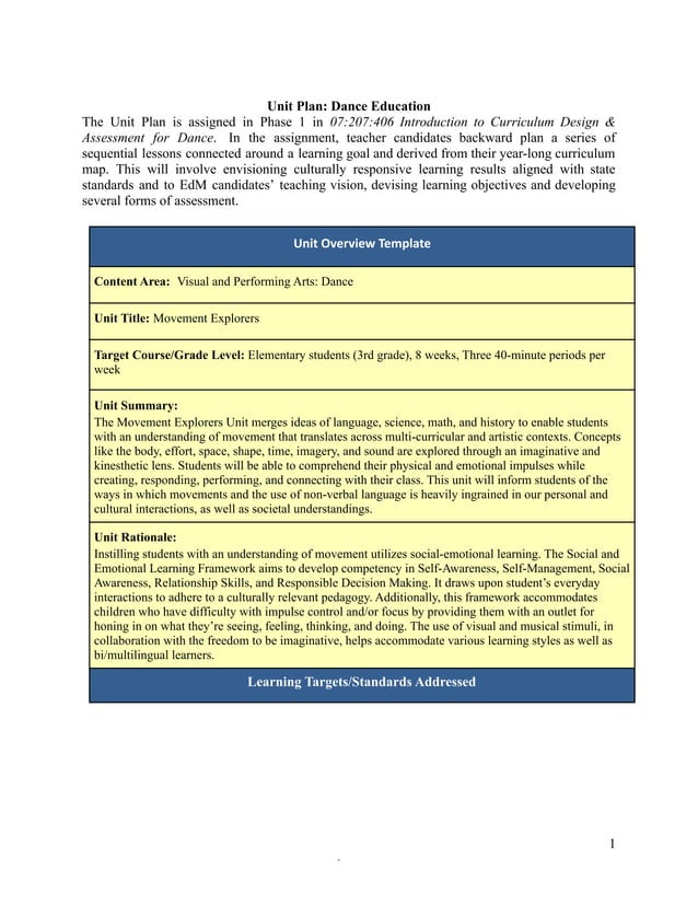 Interdisciplinary Unit Plan (2020) | PDF