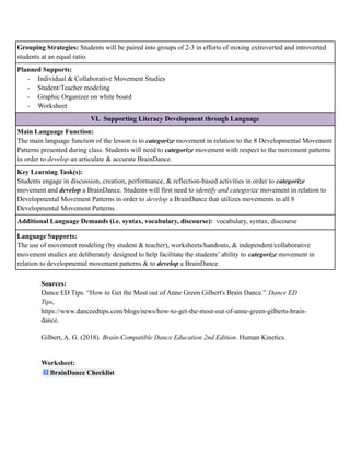 BrainDance Lesson | PDF