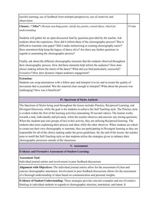 "Producing a Dance Show" Unit Plan | PDF