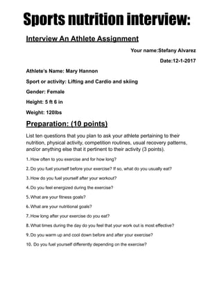 Alvarez interview an athlete | PDF
