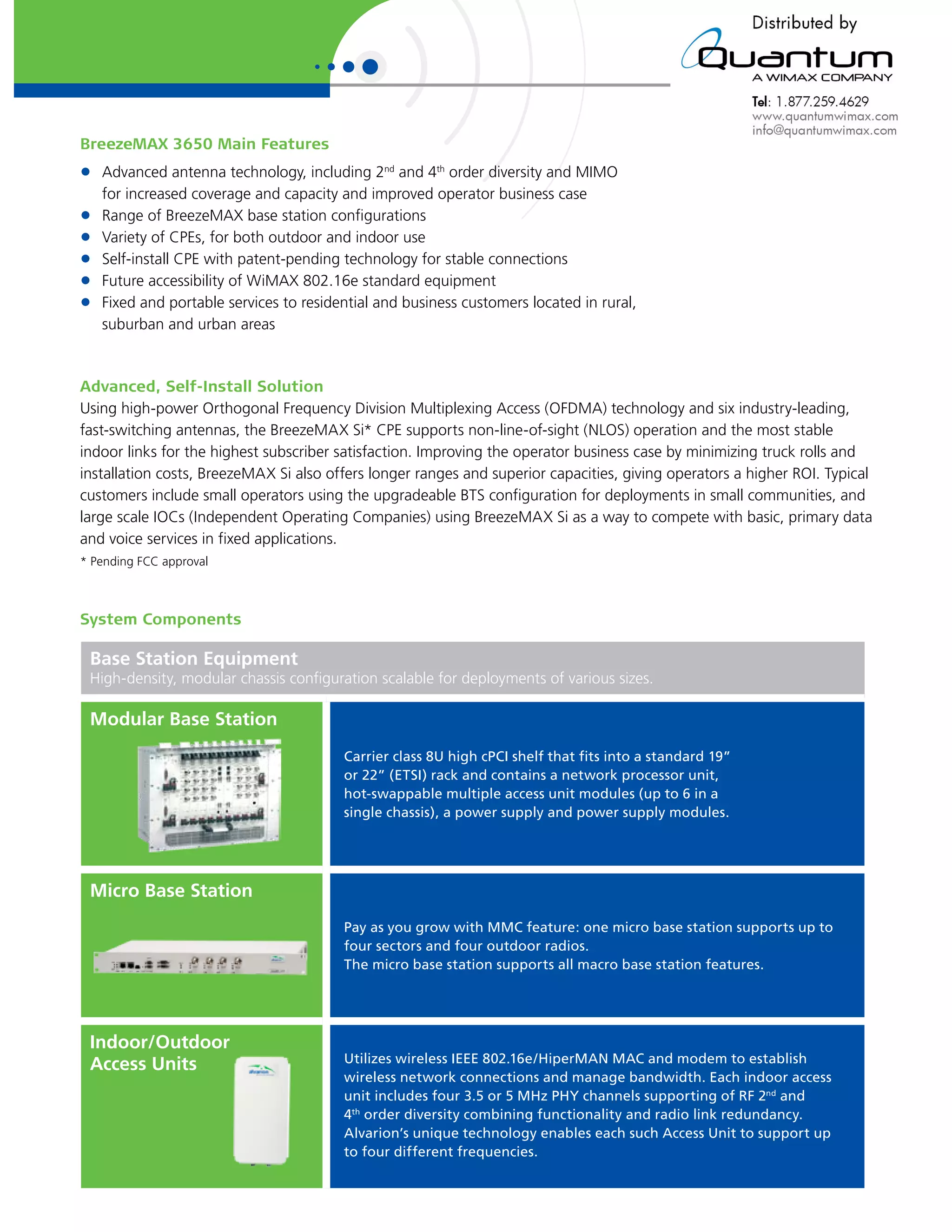 Alvarion BreezeMAX (quantumwimax.com) | PDF