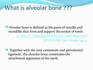 Alveolar bone in health and disease | PPT
