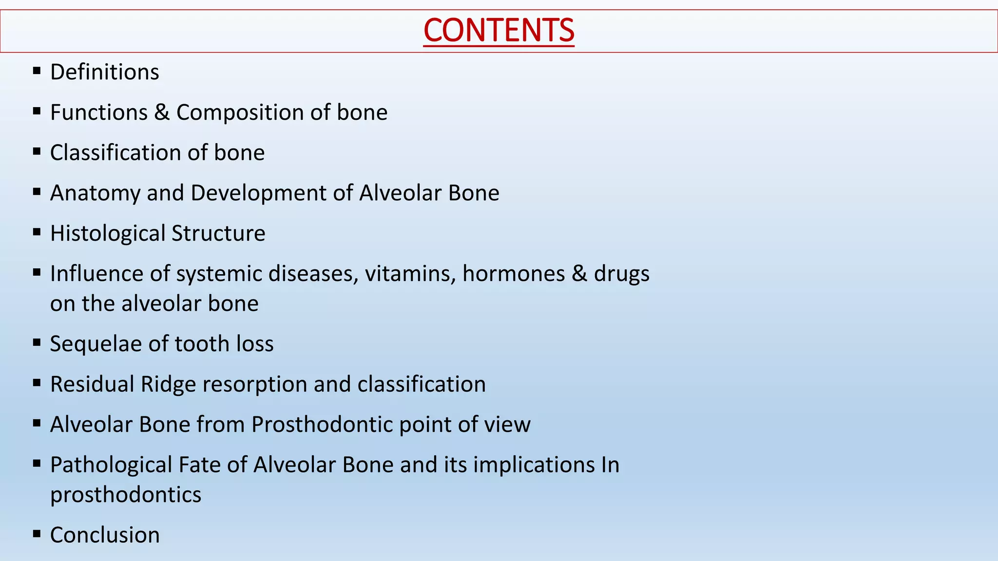 Alveolar bone in prosthodontics | PPTX