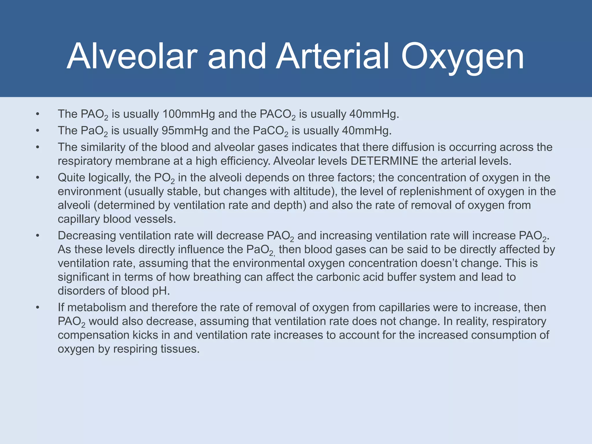 Alveolar gases and diffusion | PPTX