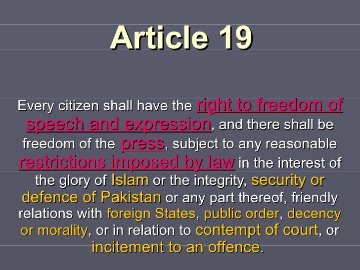 Article 19 Introduction Article 19 Introduction