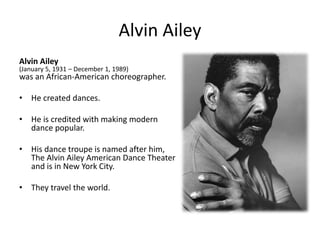Alvin Ailey Presentation for Kids (PreK) | PPT