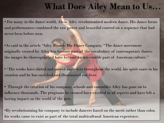 Alvin Ailey Econ Project | PDF