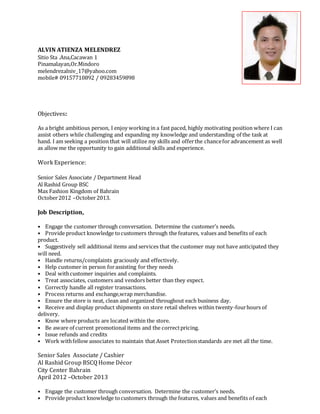 Alvin melndrez cv | DOCX