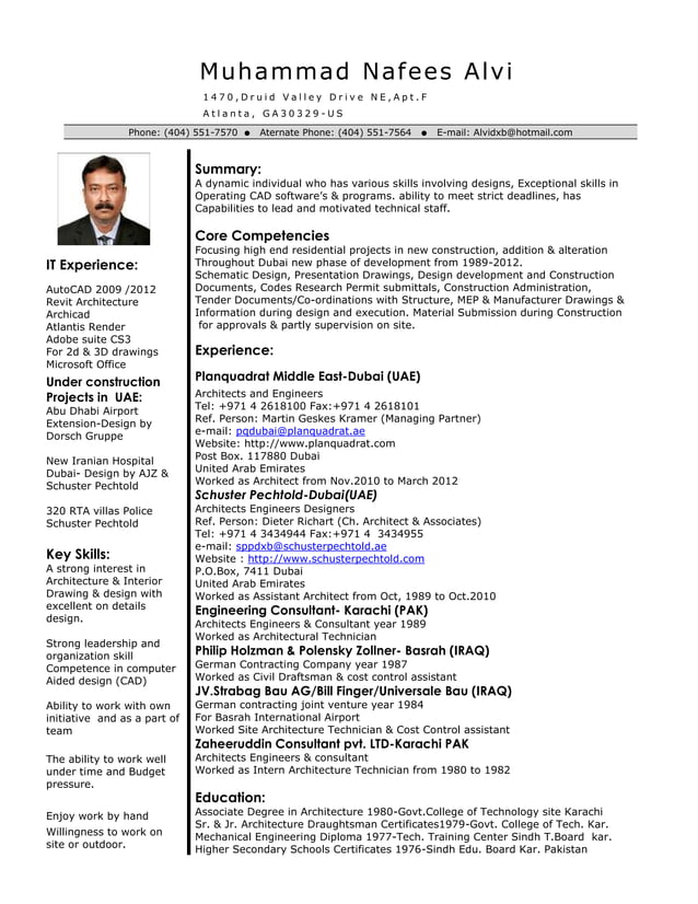 Alvi resume | PDF | Civil Engineering Industry | Industries