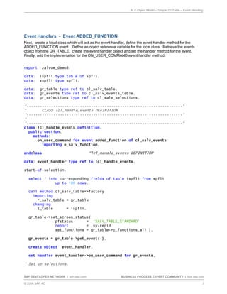 Alv object model simple 2 d table - event handling | PDF