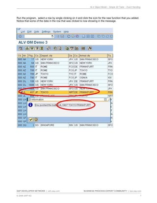 Alv object model simple 2 d table - event handling | PDF