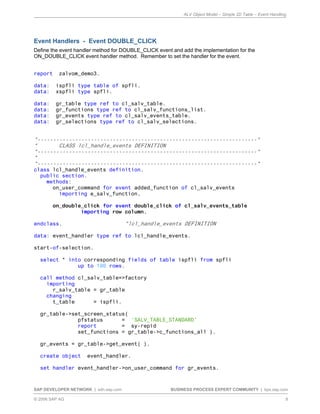 Alv object model simple 2 d table - event handling | PDF