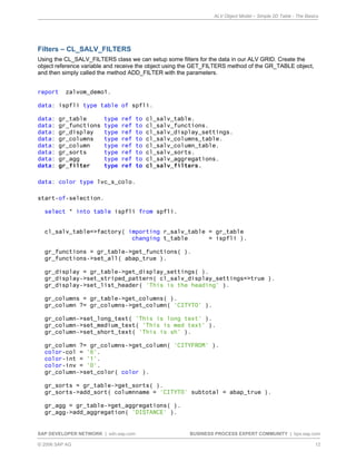Alv object model simple 2 d table - the basics | PDF