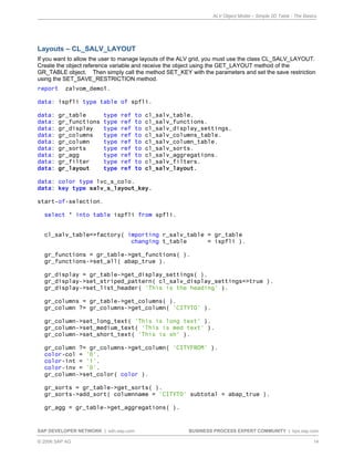 Alv object model simple 2 d table - the basics | PDF