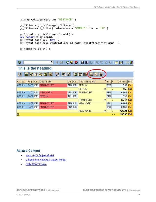 Alv object model simple 2 d table - the basics | PDF | Free Download
