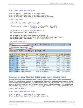 Alv object model simple 2 d table - the basics | PDF
