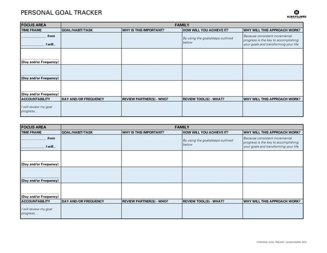 ALWAYS4WRD PERSONAL GOAL TRACKER | PPT