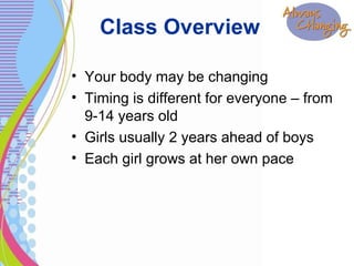 Grade 4: Girls Puberty | PPT