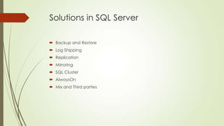 Always on in SQL Server 2012 | PPTX