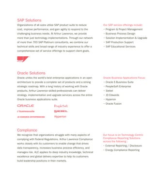 Arthur Lawrence Corporate Brochure | PDF