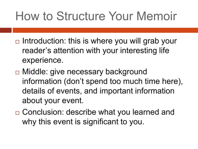 ALWG Memoir Writing | PPT